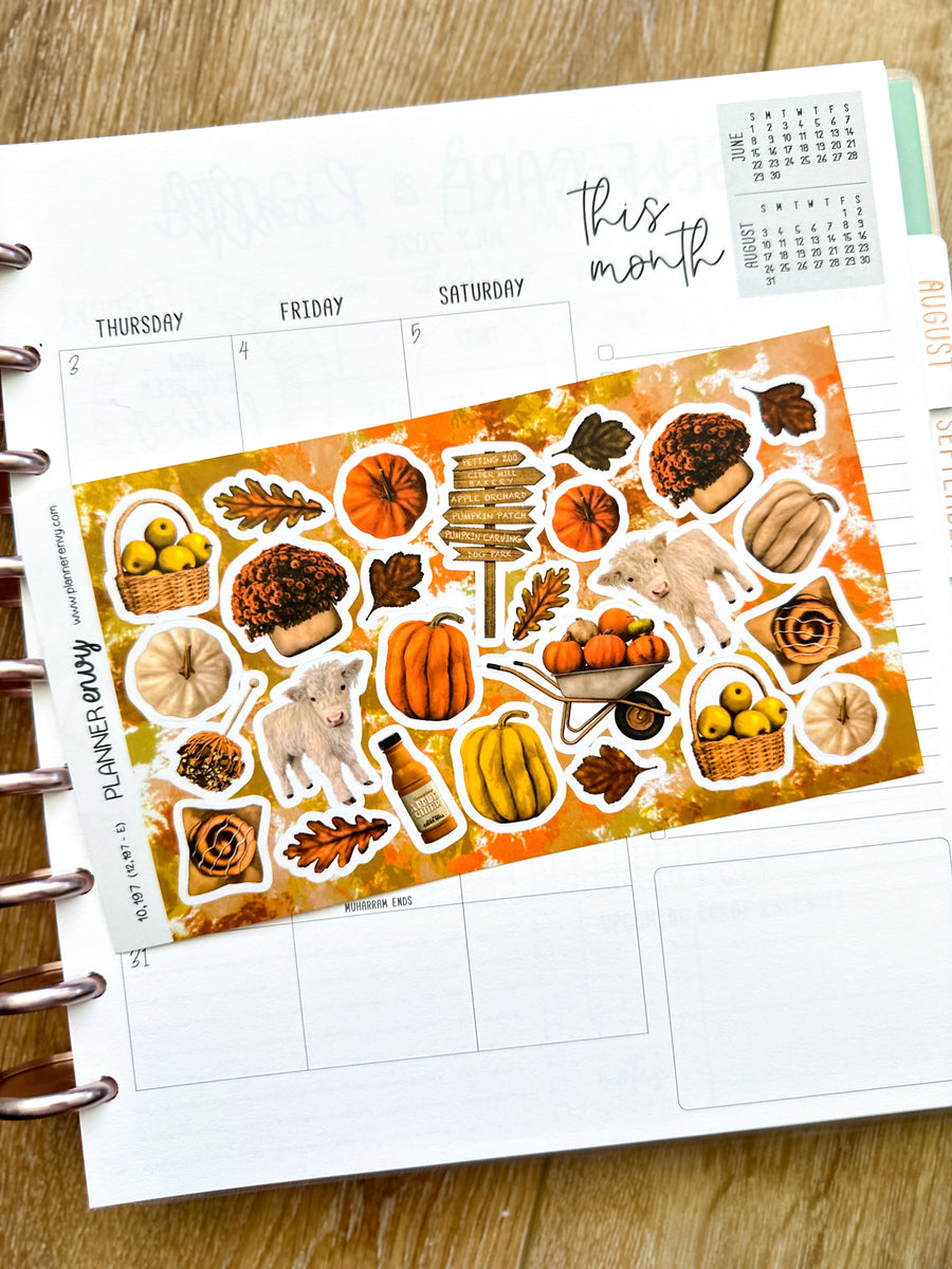 Fall Farm Baby Cow Pumpkins September Deco Planner Stickers (#10,197 ...