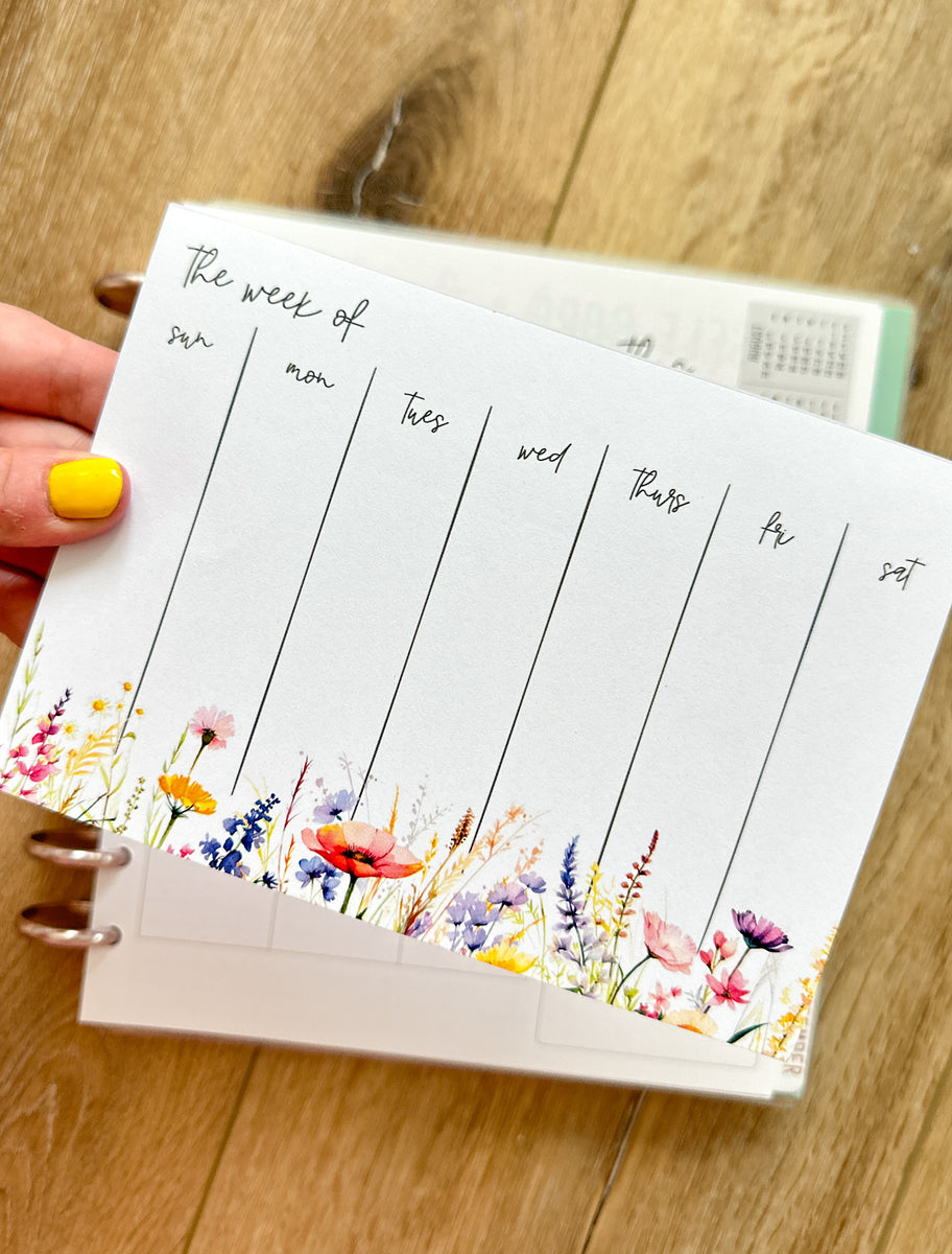 5x7 Weekly Plan Planner Notepad With Wildflowers Spring - 40 Sheets (N ...