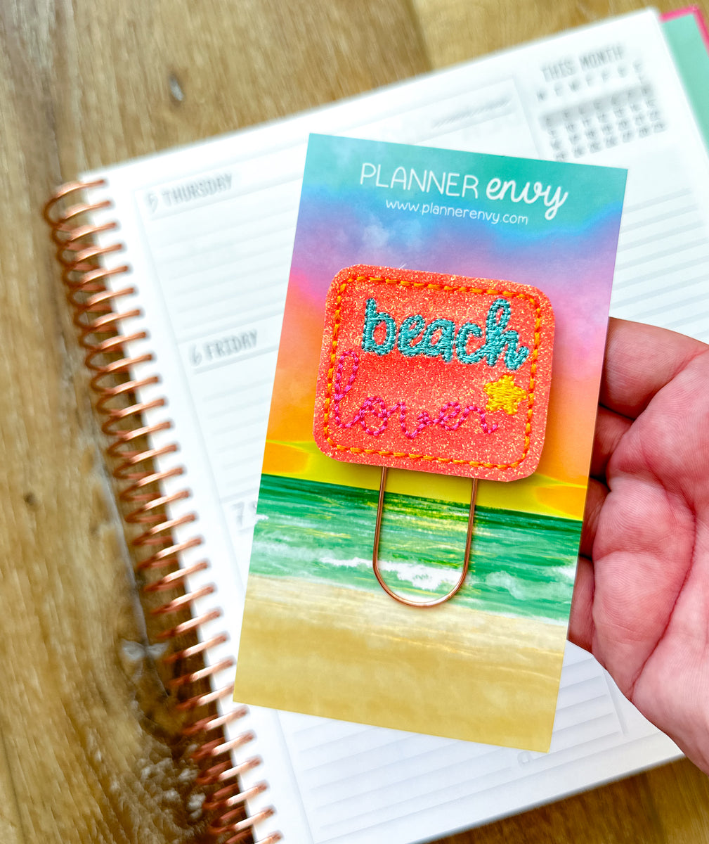 Beach Lover Bright Coral 3 inch Feltie Paperclip - Decorative Papercli ...