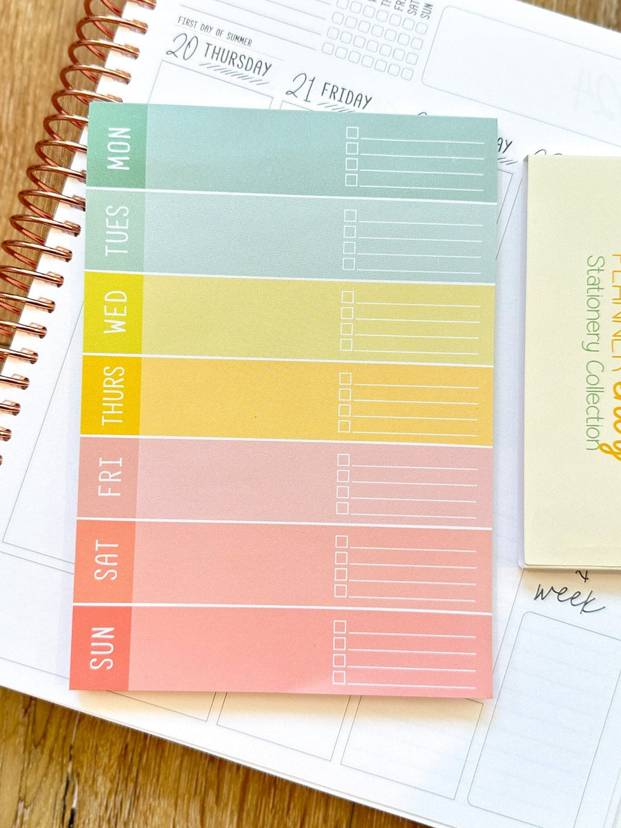 5x7 Weekly Plan Planner Notepad Orange Green & Yellow - 40 Sheets (NPE ...