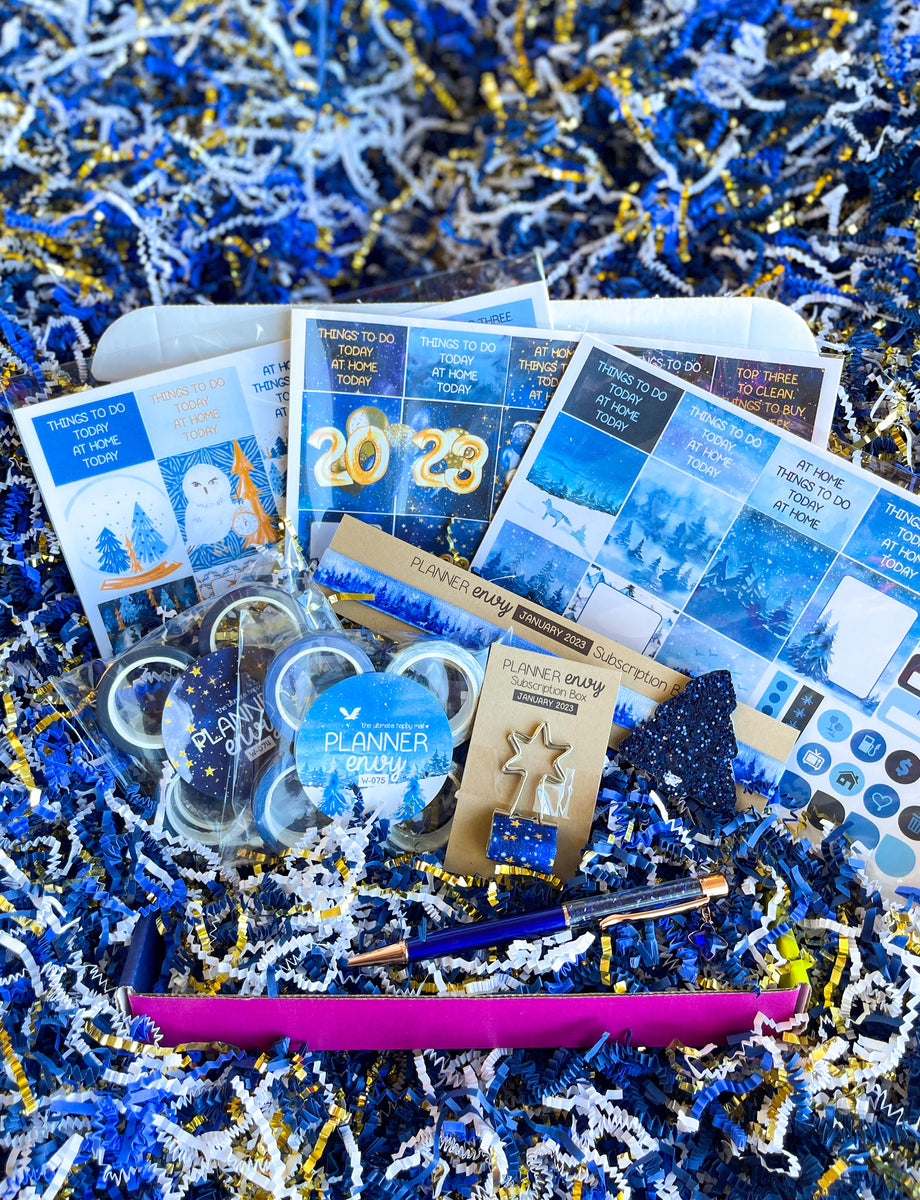 Holidays 2023 NYE New Years Navy Blue Gold Starlight Stars Owls Snow A ...